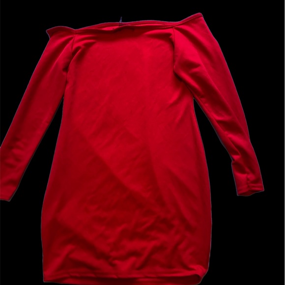 PrettyLittleThing | Dresses | Red Shoulderless Dress From Pretty Little ...